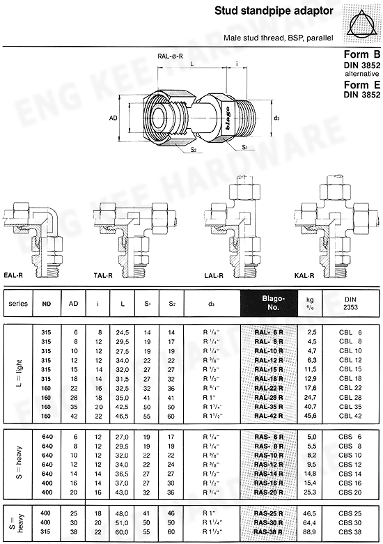 Stud standpipe adaptor (Male stud thread, NPT, taper) - Eng Kee ...